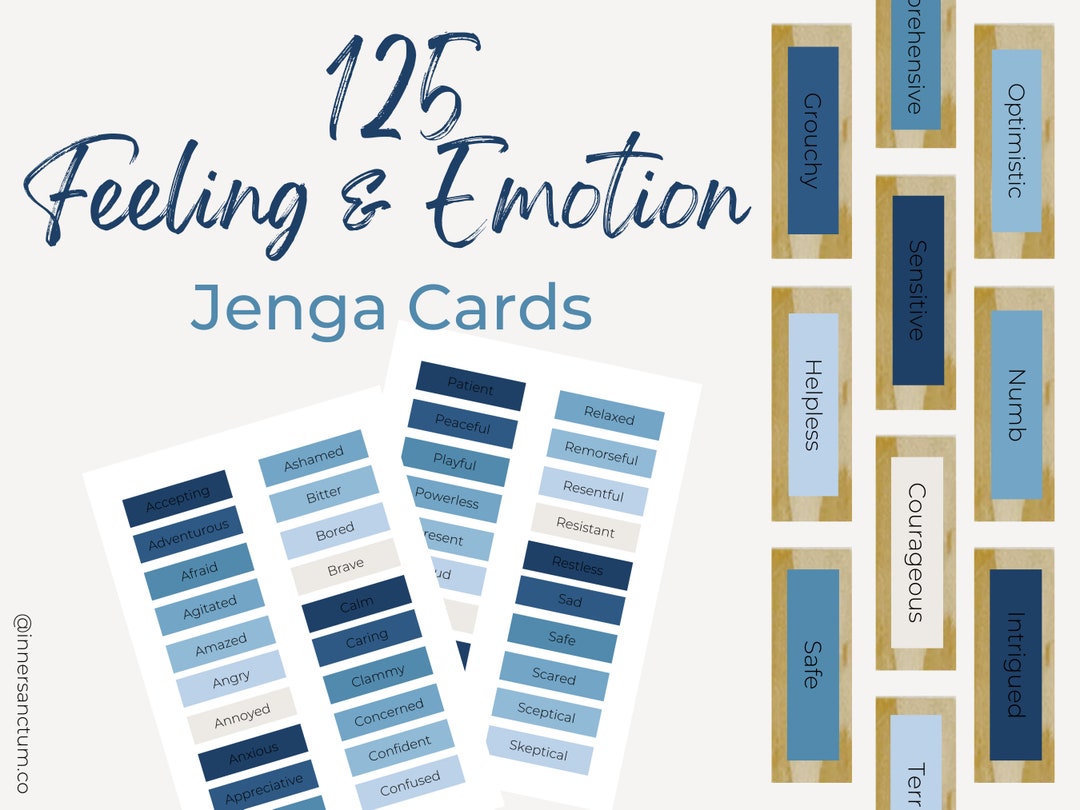125 Jenga Feeling & Emotions Cards Social Psychology,table Talk Family ...