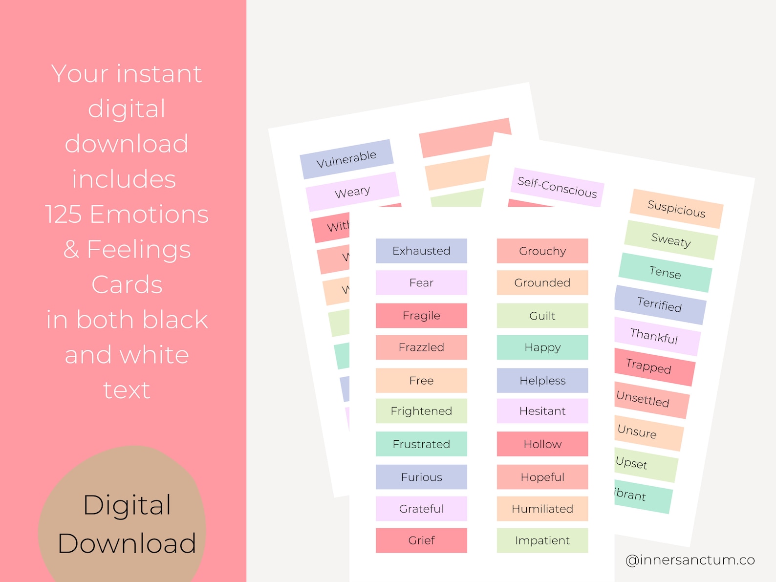 125 Jenga Feeling & Emotions Cards Social Psychology,table Talk Family ...