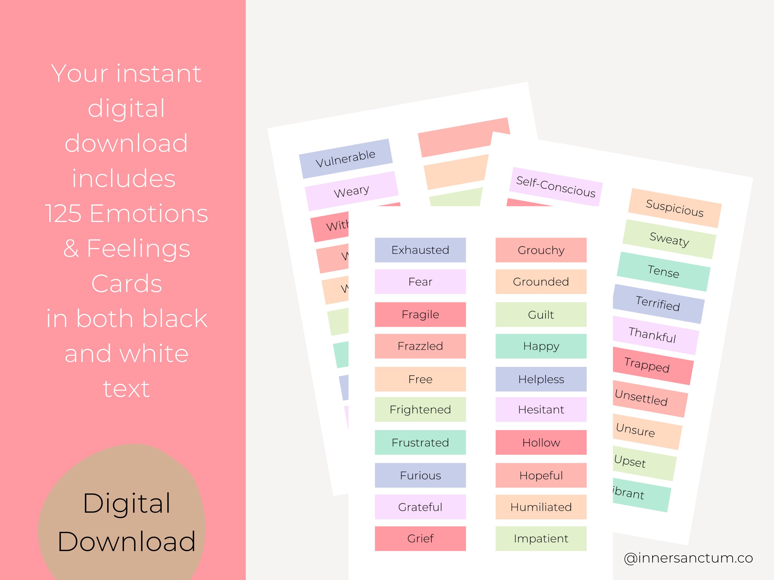 125 Jenga Feeling & Emotions Cards Social Psychology,table Talk Family ...