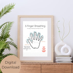 5 Finger Breathing Exercise Social Worker, Therapy Office Decor, Self ...