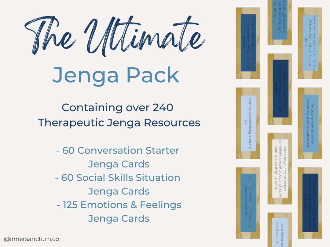 Jenga Conversation Starter Cards Mega Pack Social - Etsy