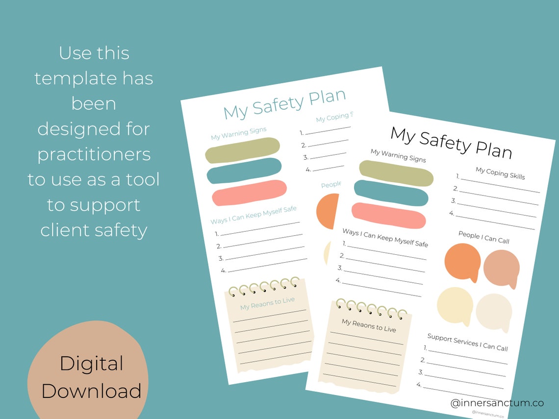 Printable Safety Crisis Plan Worksheet Therapy Aid School - Etsy