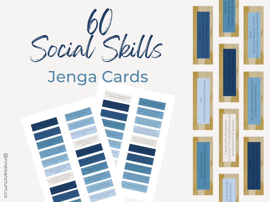 Jenga Social Skills Situation Cards Jenga Questions, Social Psychology ...