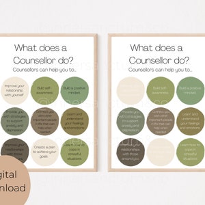 Bundle Set of 6 Counselling Posters Social Worker, Therapy Office Decor ...