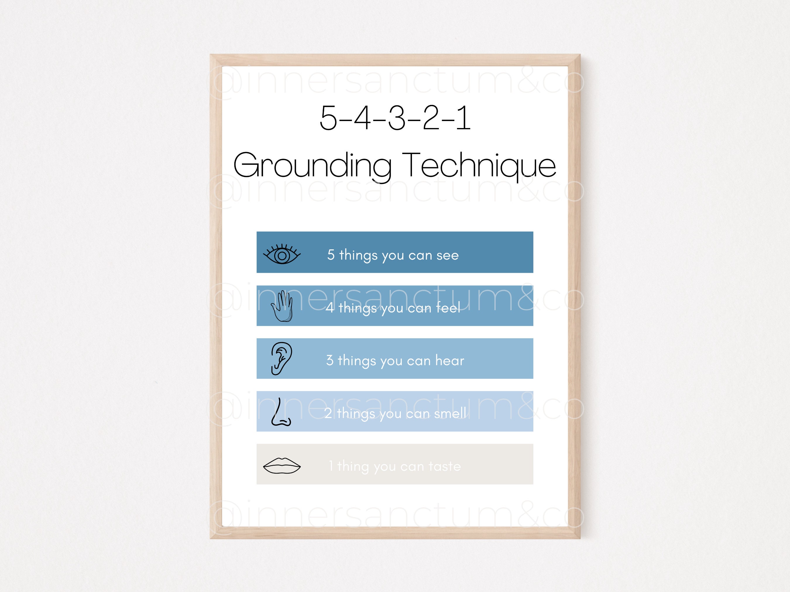 5-4-3-2-1 Grounding Technique Social Worker Therapy Office - Etsy