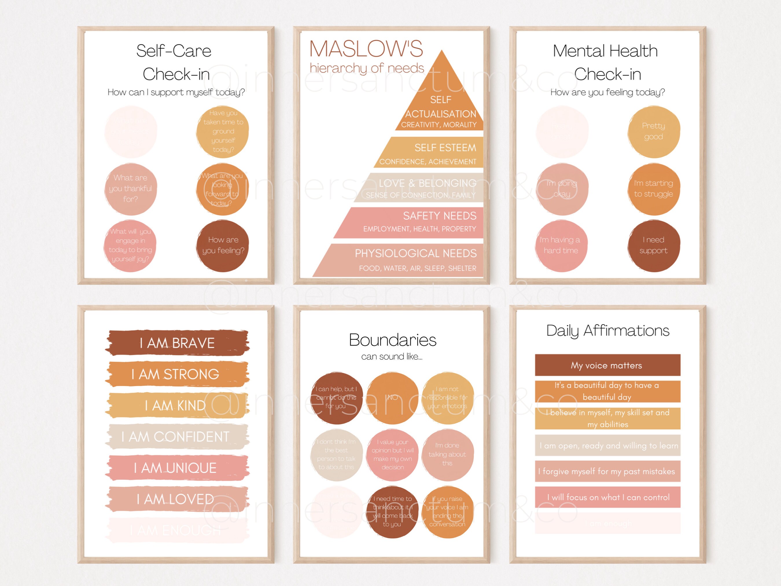 Bundle Set of 6 Counselling Posters Social Worker, Therapy Office Decor ...