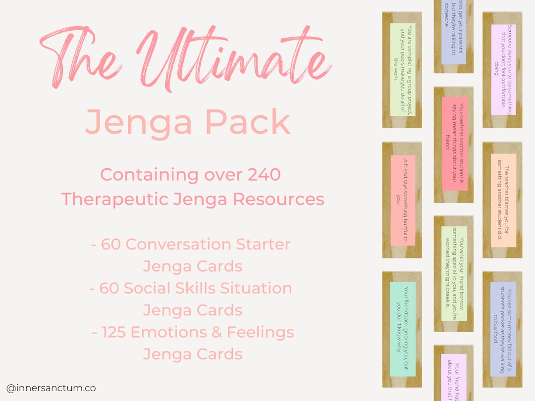 Jenga Conversation Starter Cards Mega Pack Social Psychology, Table ...