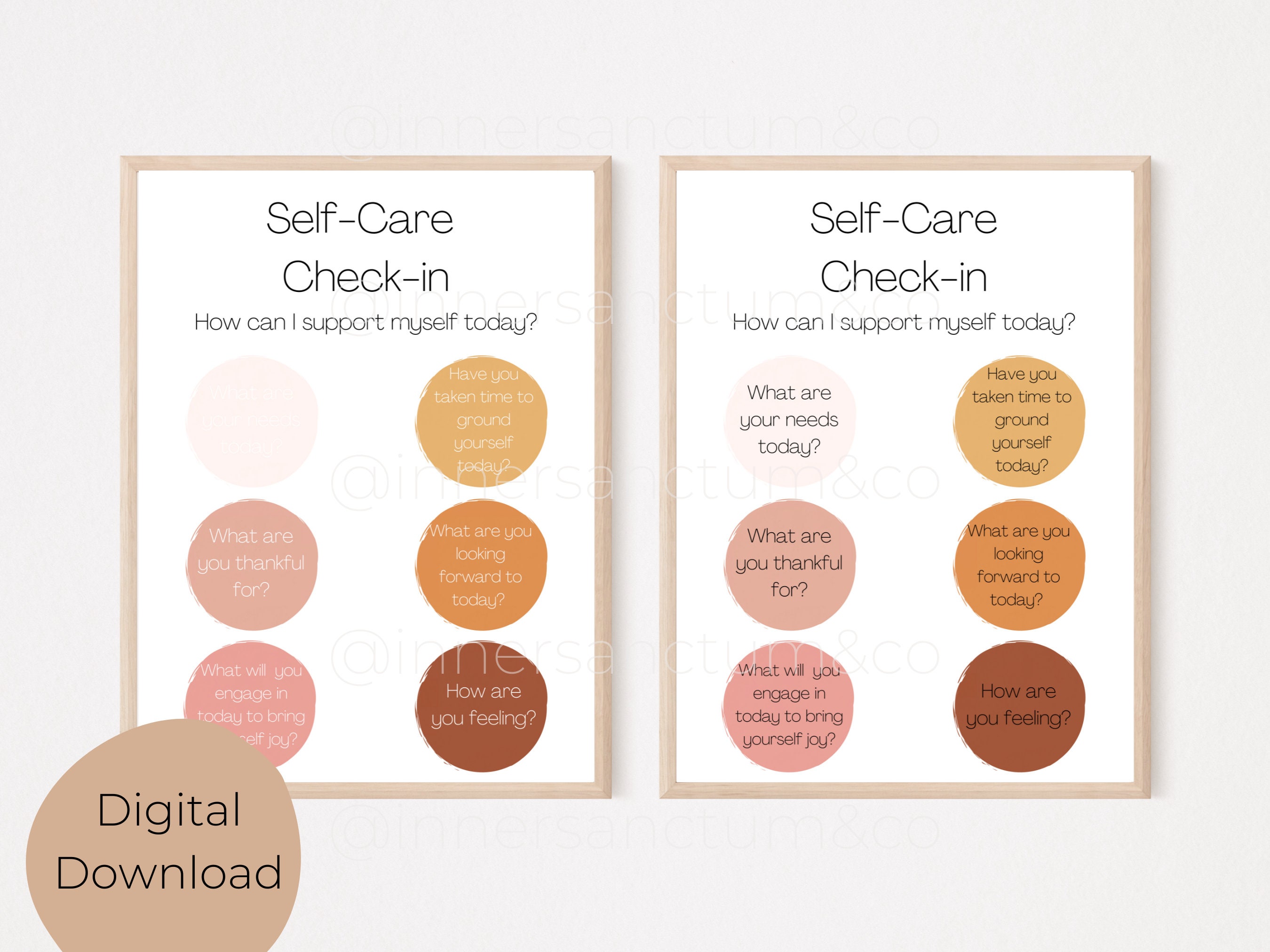 Self Care Check-in Social Worker, Therapy Office Decor, Self Care ...