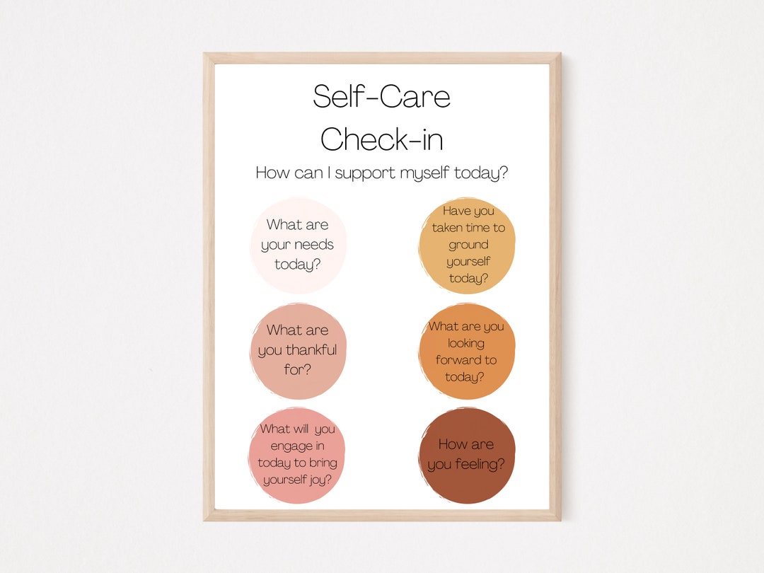 Self Care Check-in Social Worker, Therapy Office Decor, Self Care ...