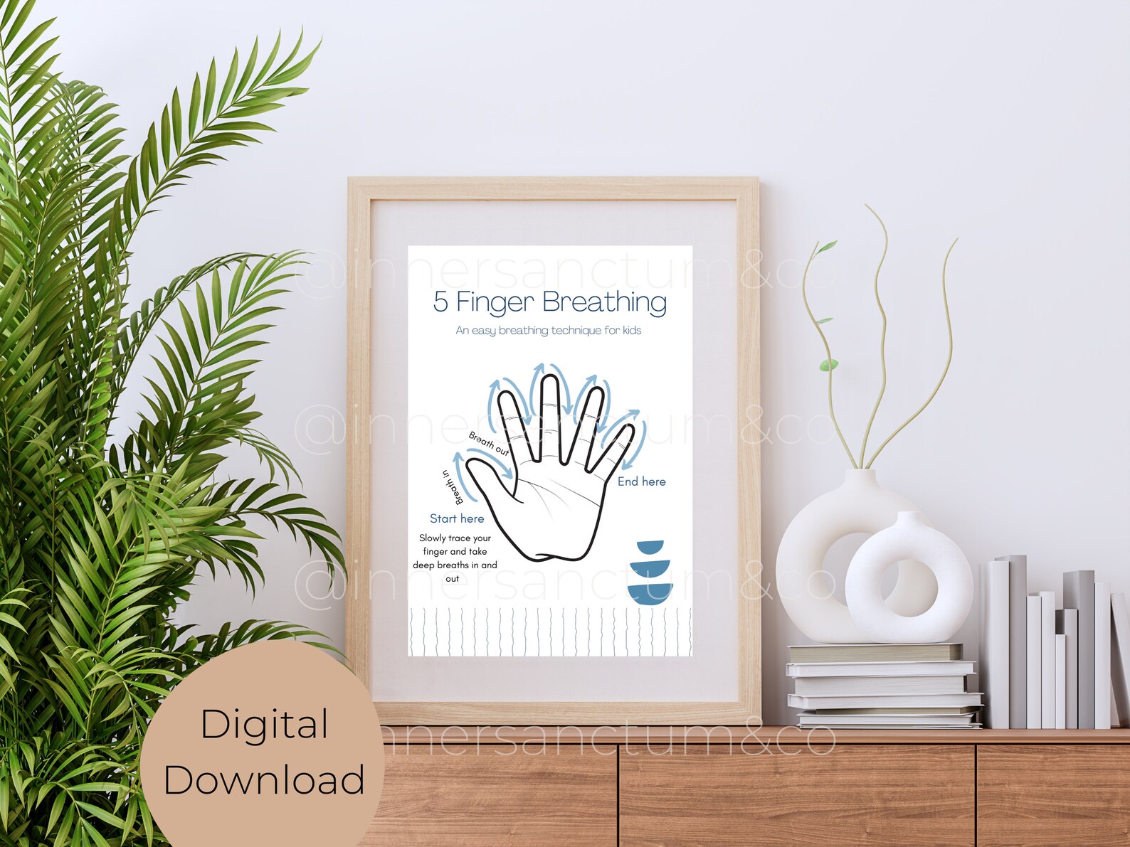 5 Finger Breathing Exercise Social Worker Therapy Office - Etsy