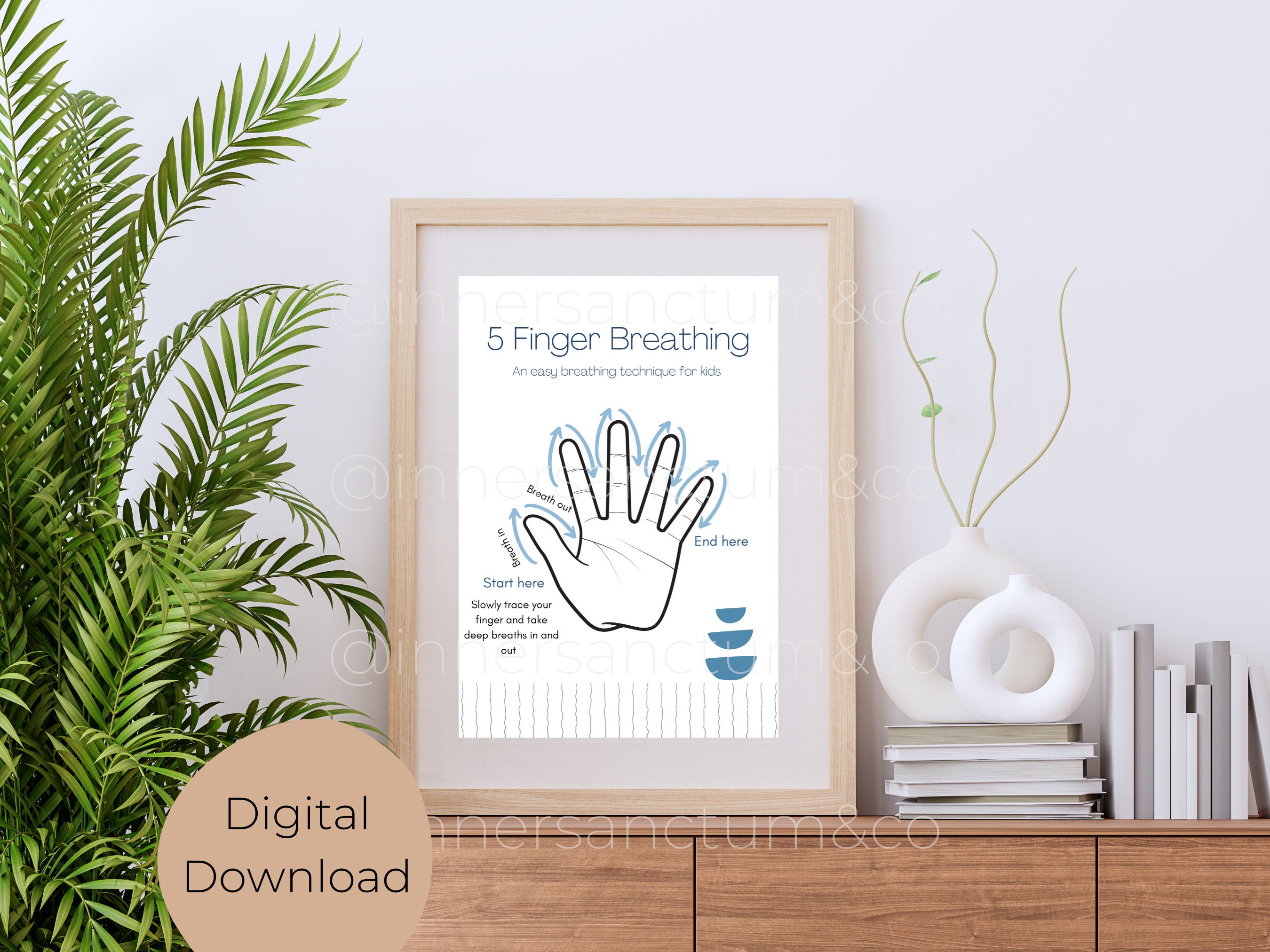 5 Finger Breathing Exercise Social Worker Therapy Office - Etsy