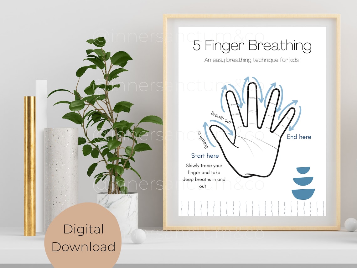 5 Finger Breathing Exercise Social Worker Therapy Office - Etsy