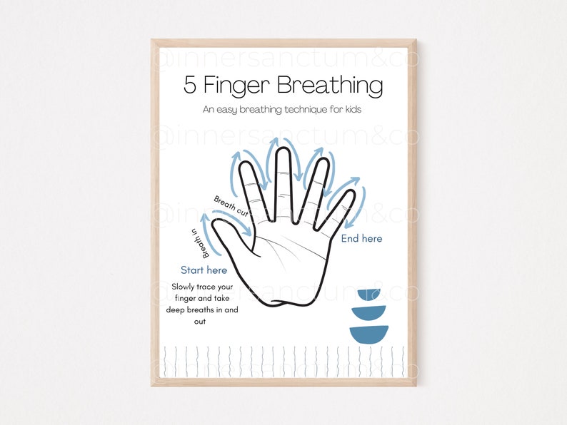 5 Finger Breathing Exercise Social Worker Therapy Office - Etsy