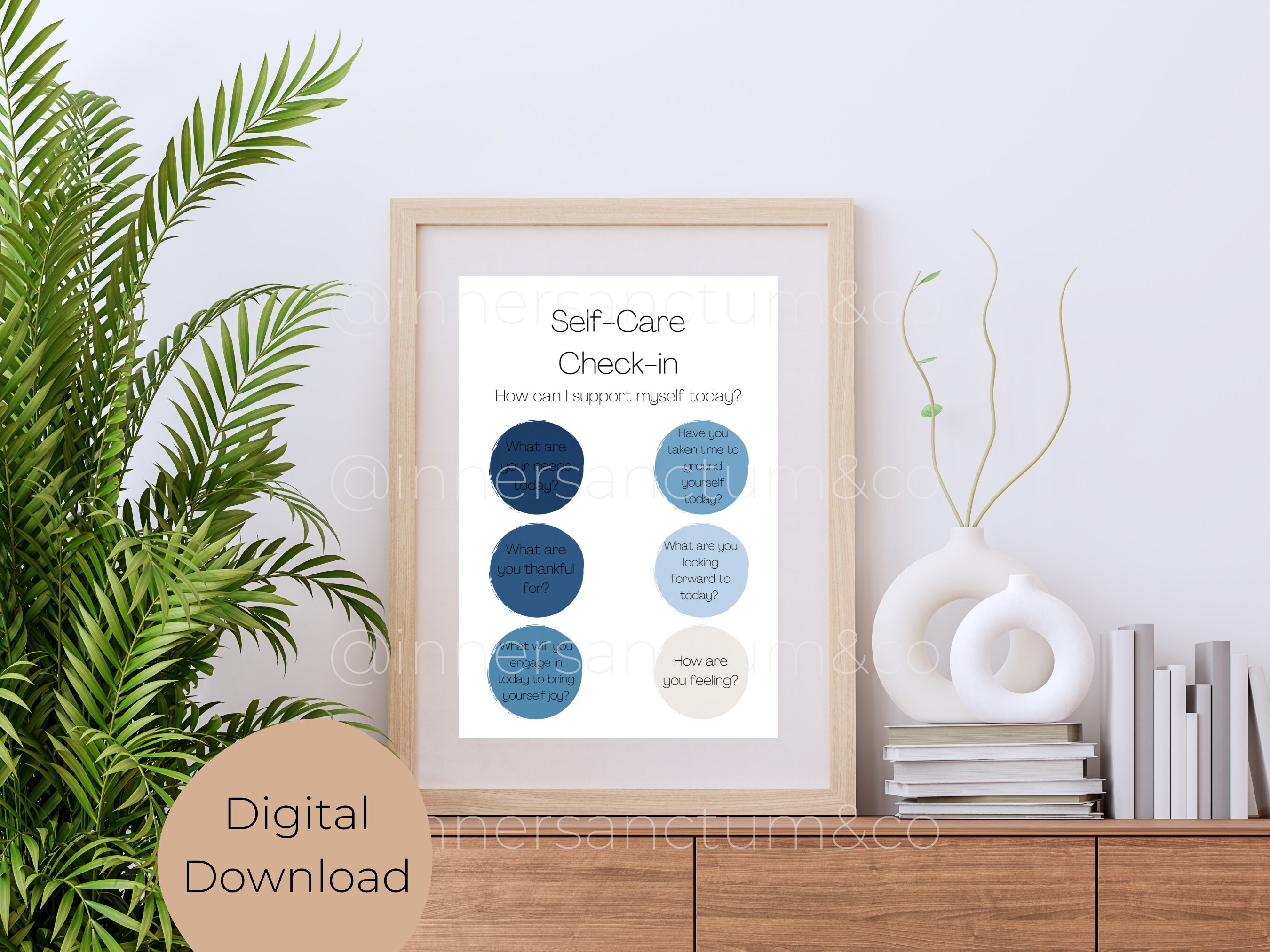 Self Care Check-in Social Worker, Therapy Office Decor, Self Care ...