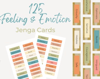 125 Jenga Feeling & Emotions Cards Social Psychology,table Talk Family ...