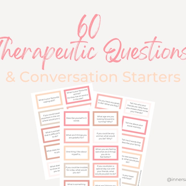 Conversation Starter Cards for Therapists - Etsy