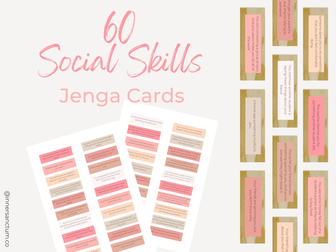 Jenga Social Skills Situation Cards Jenga Questions, Social Psychology ...