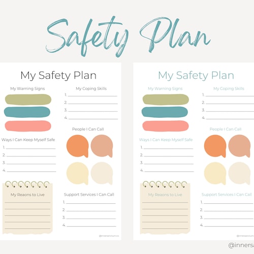 Printable Safety Crisis Plan Worksheet Therapy Aid School - Etsy