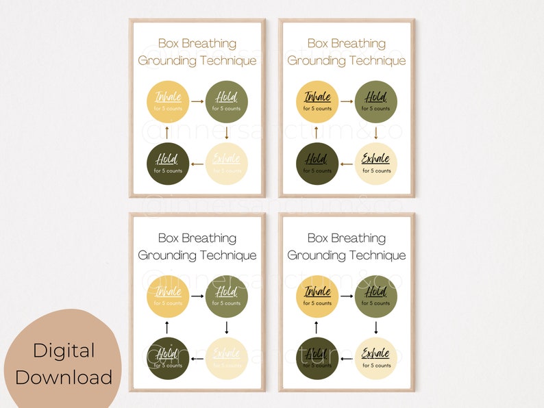 Mindfulness Breathing Poster Social Worker Therapy Office - Etsy