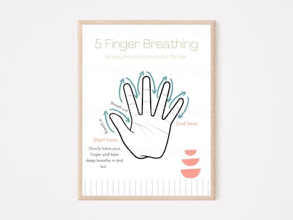 5 Finger Breathing Exercise Social Worker Therapy Office - Etsy