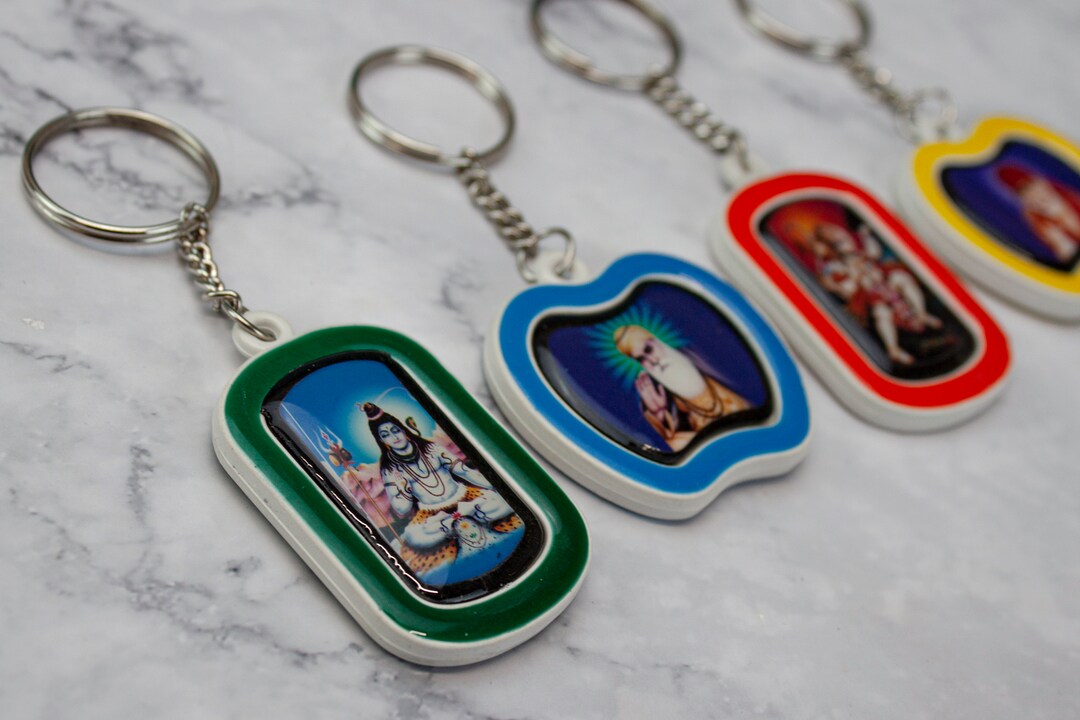 Hanuman Shiva Durga Sai Baba Guru Nanak Guru Gobind Keyring Hindu Sikh ...