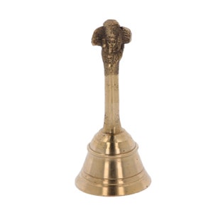 Garuda Pooja Bell Ghanti Golden Brass Metal Hindu Hand Held Puja Bell ...
