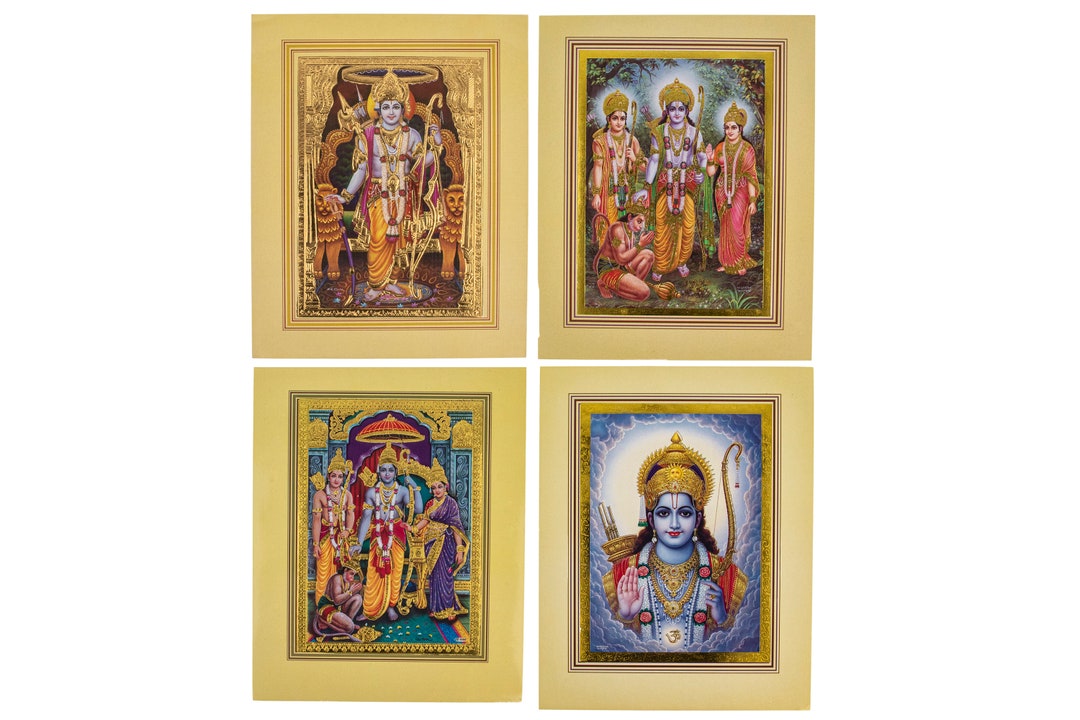 Lord Ram Poster Hindu God Ram Darba Rama Lakshman Sita Hanuman Picture ...