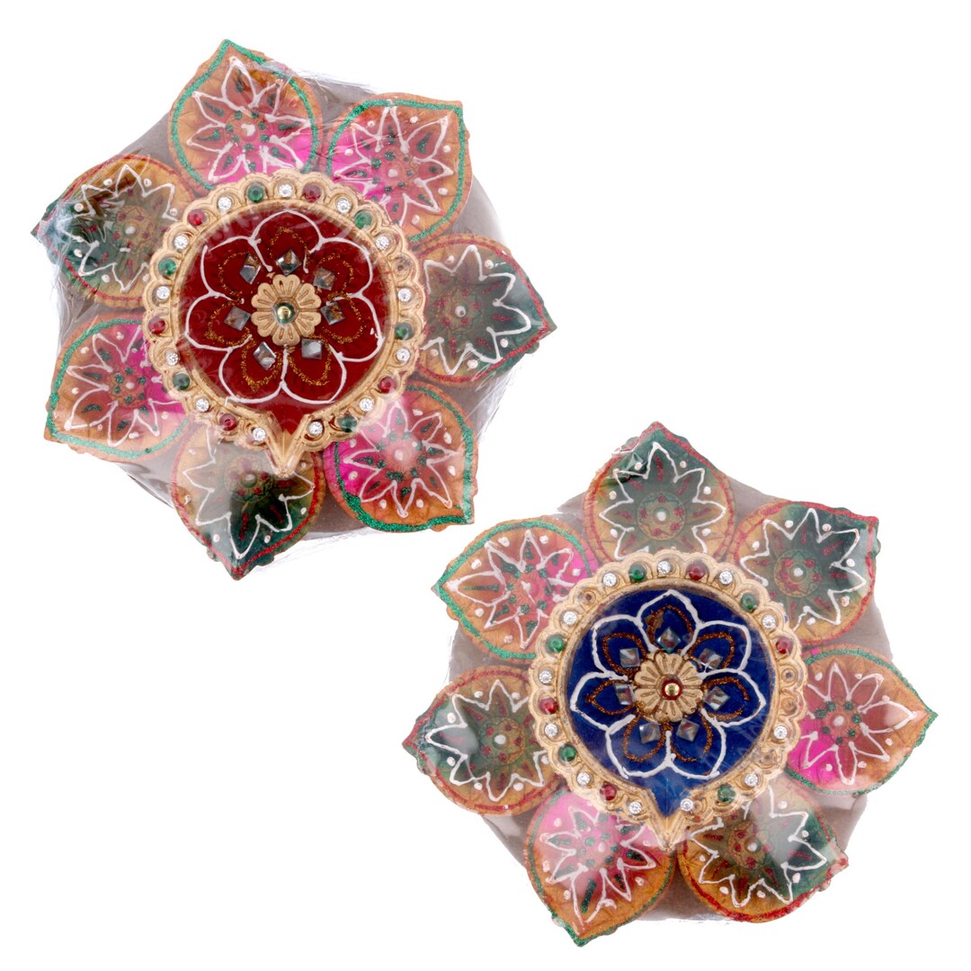 Diwali Diya Clay Oil Lamp Akhand Diva Indian Diyas Tea Light Holder ...
