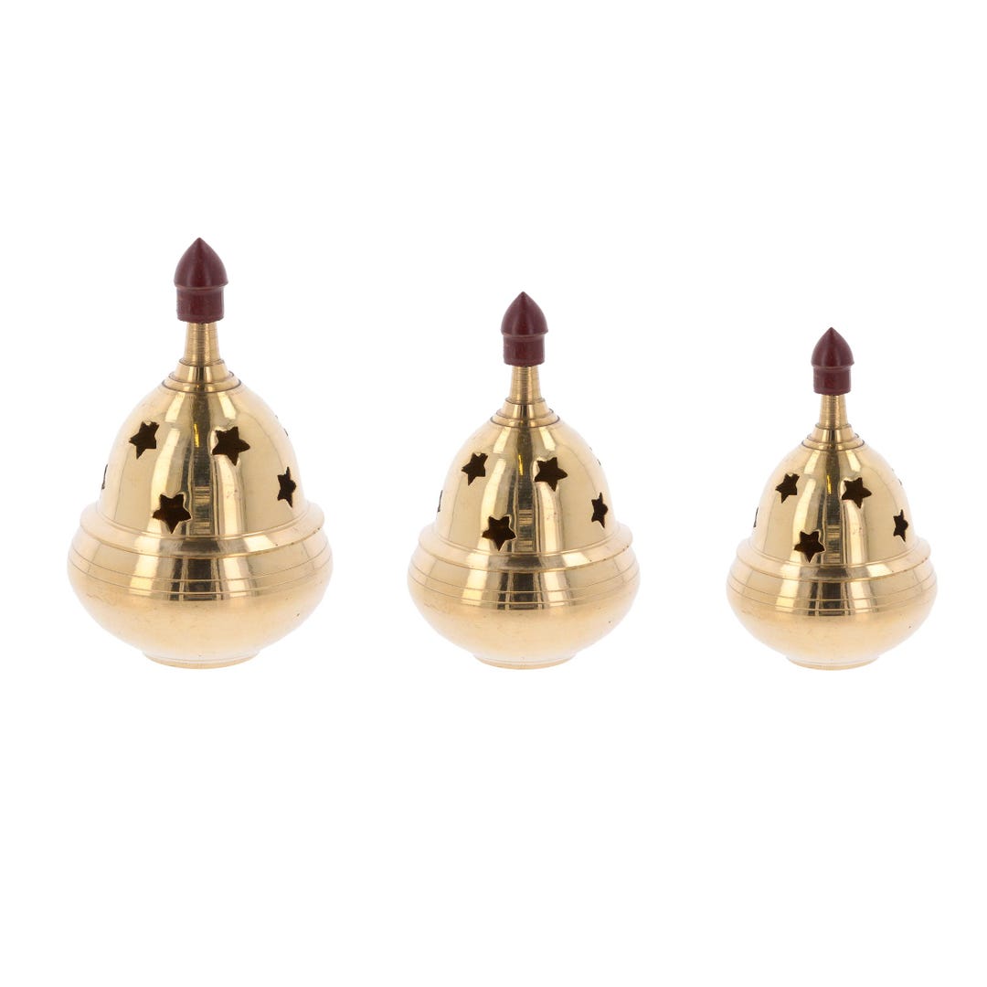 Brass Diya Deepak Oil Lamp Akhand Jyoti Diva Round Apple Shape Indian ...