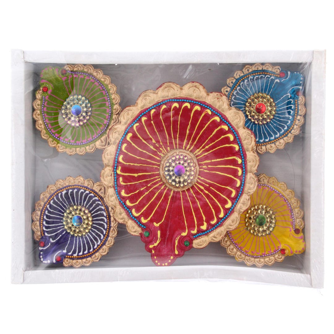 Diwali Diya Clay Oil Lamp Diva Indian Akhand Diyas Tea Light Holder ...
