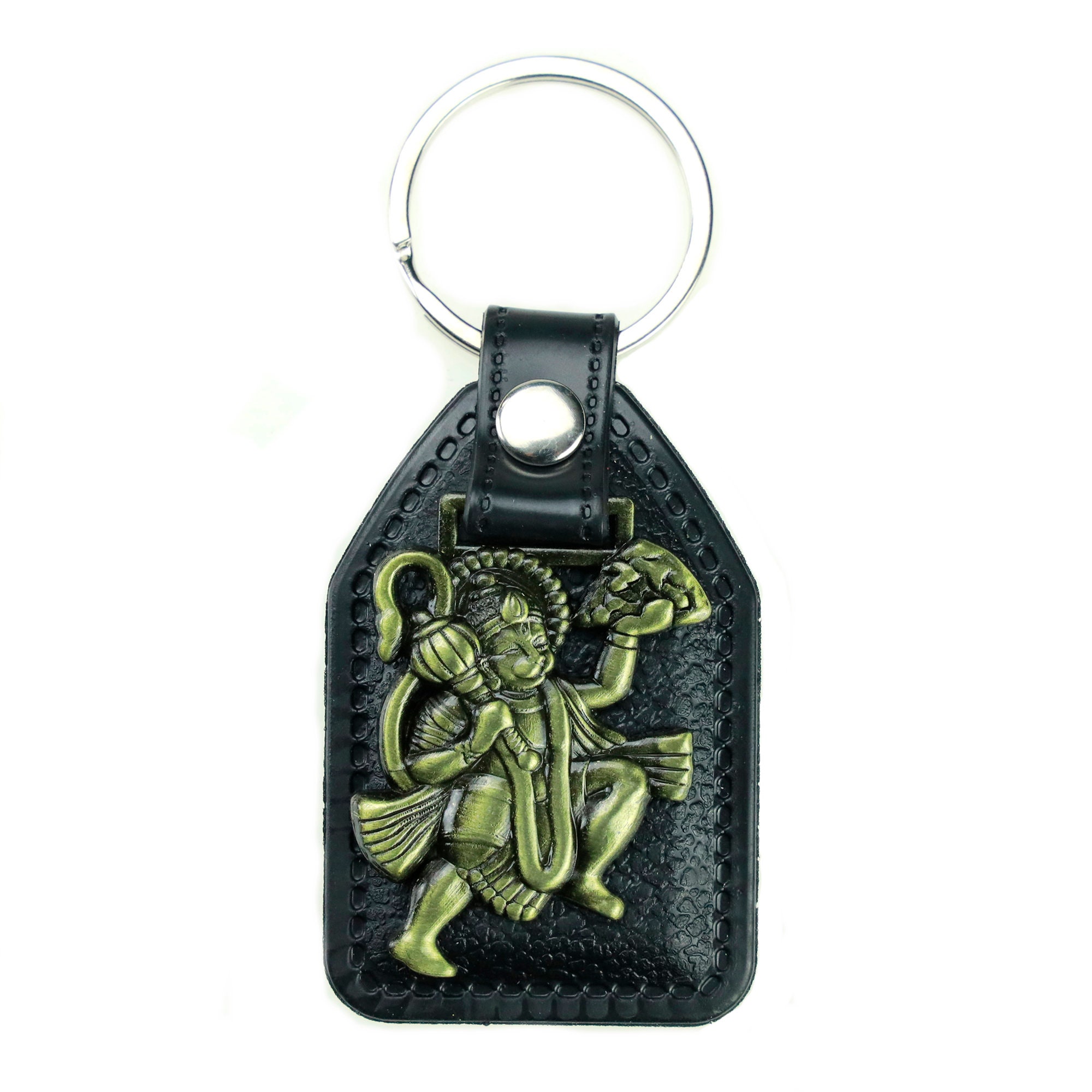Hanuman Radha Krishna Shiva Durga Maa Keyring Hindu Black Leather Metal ...
