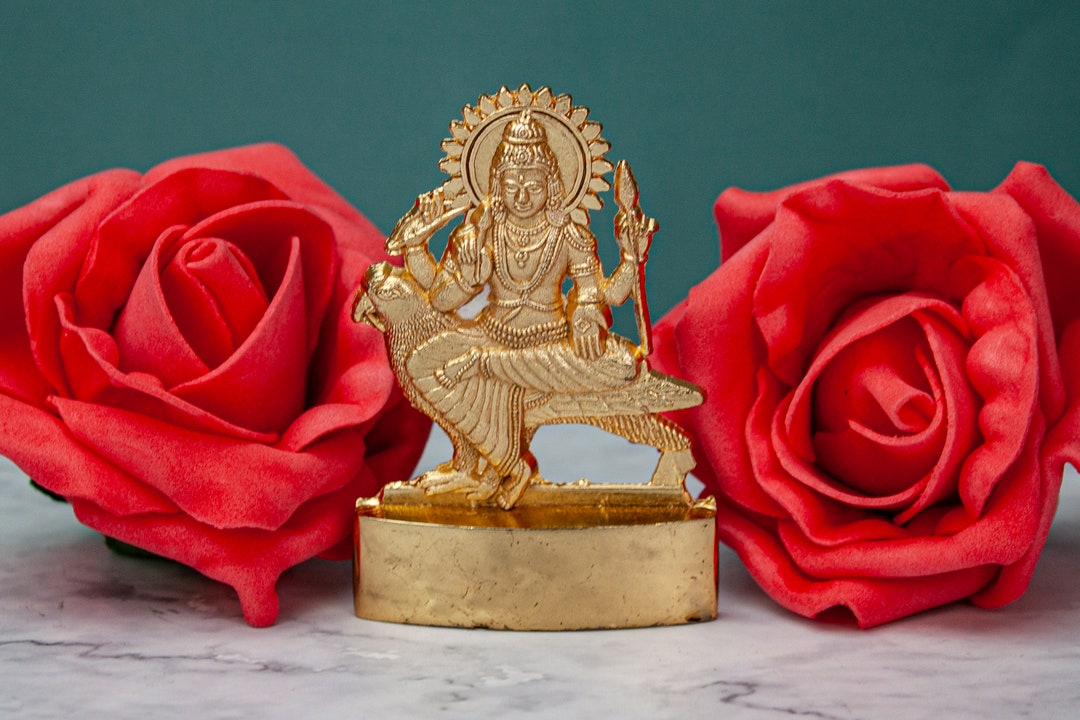 Shani Dev Statue Murti Car Golden Metal Small Shanishvara Sitting Idle ...