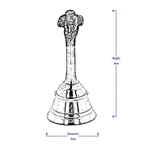 Garuda Pooja Bell Ghanti Golden Brass Metal Hindu Hand Held Puja Bell ...