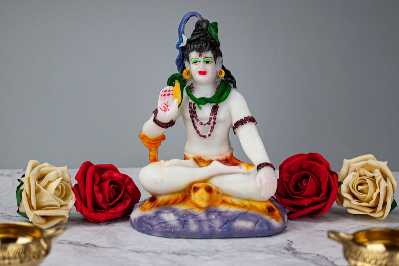 Shankar Statue Murti Lord Shiva Sitting Idol Handmade Hindu God ...