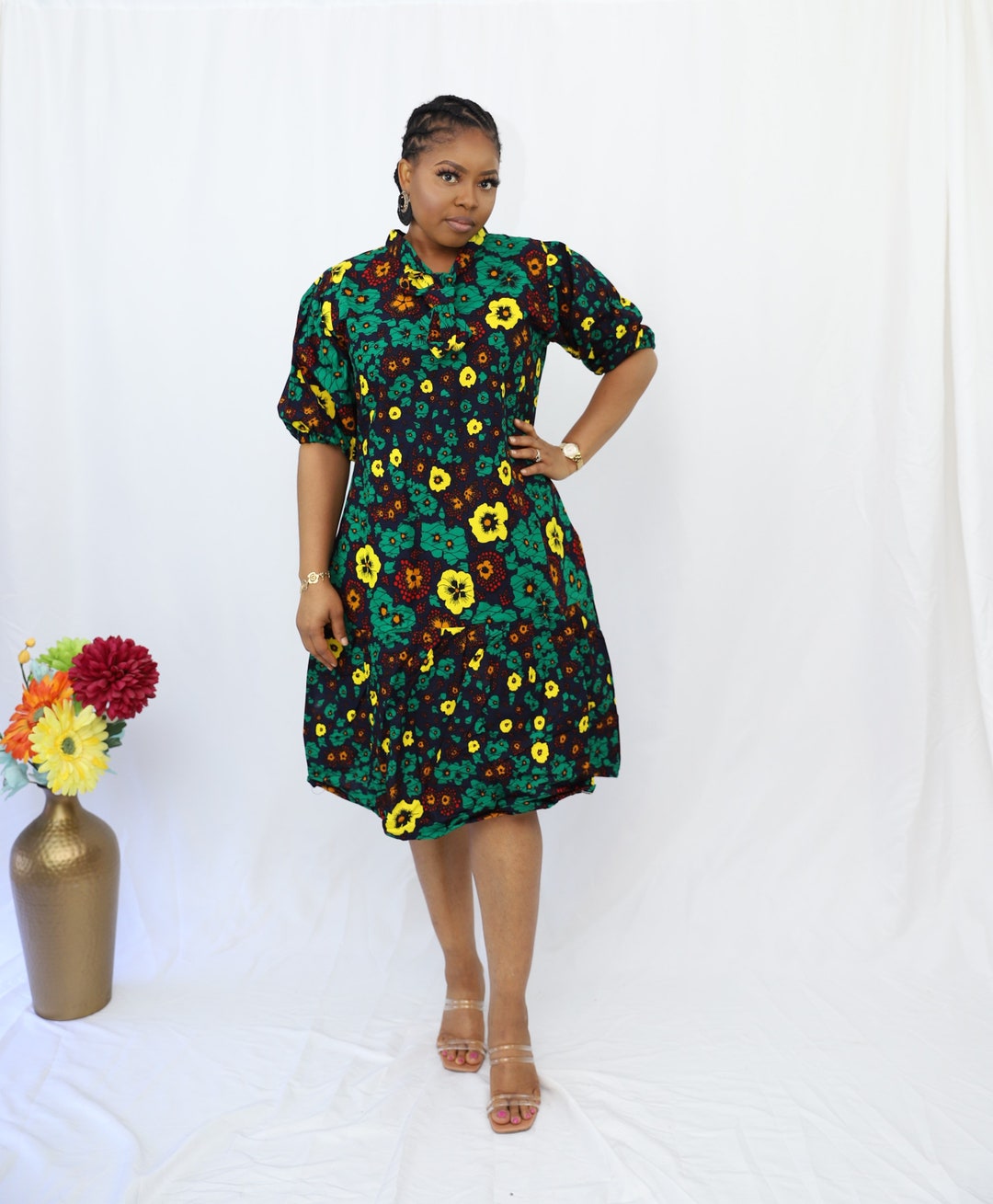 Amara Floral Print Midi Dress - Etsy