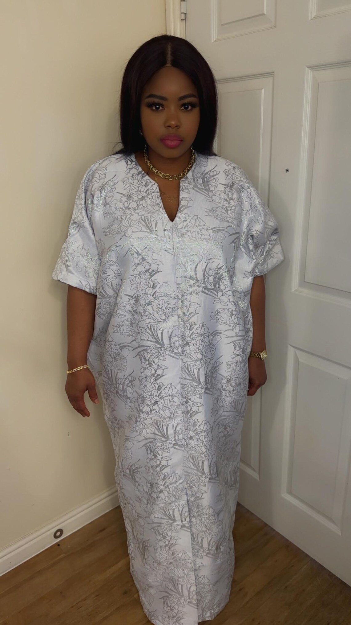 White Damask African Bubu - Etsy