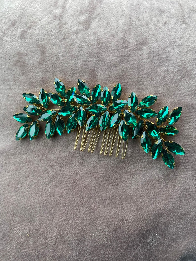 Emerald Hair Comb - Etsy