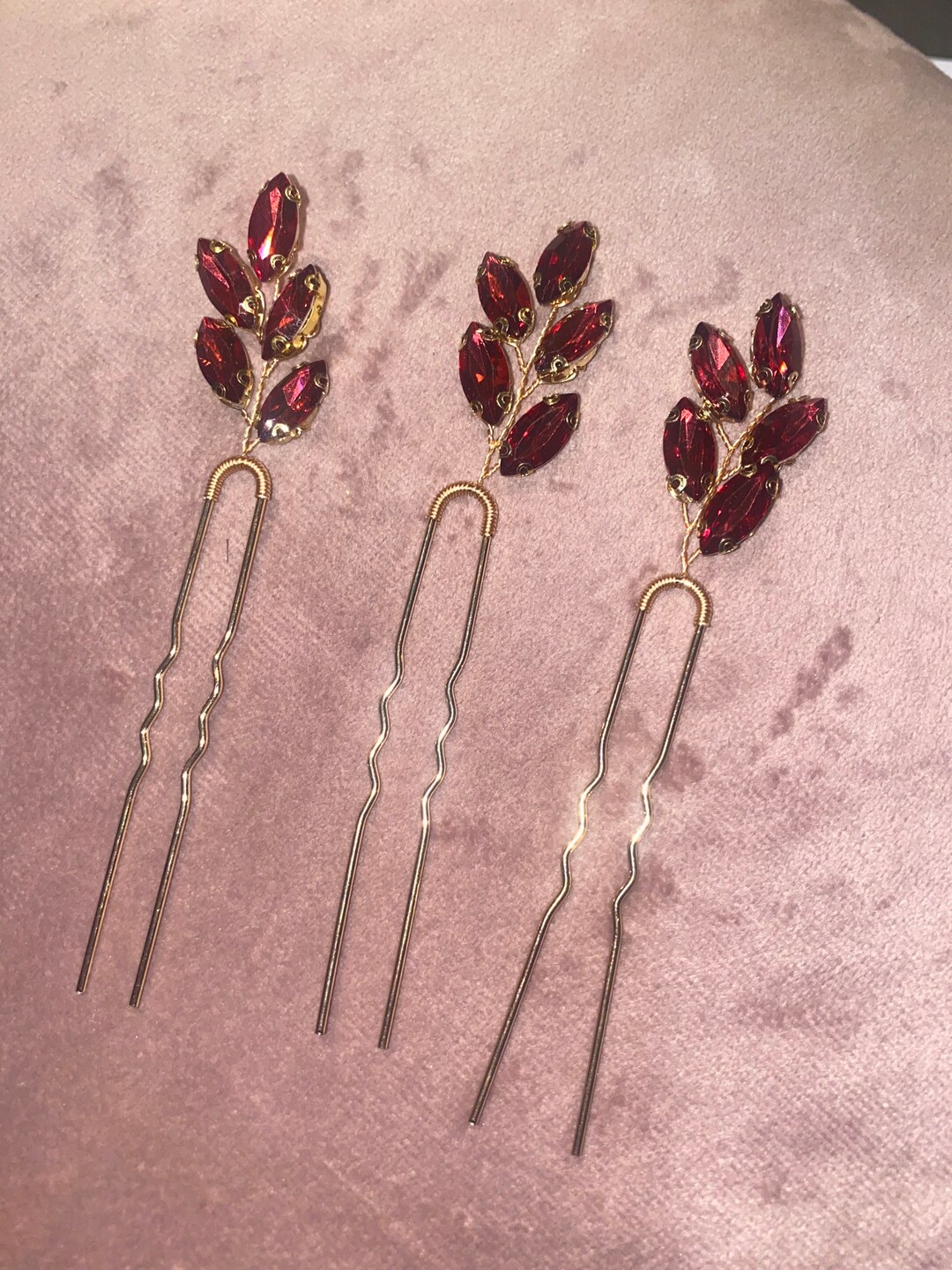 Pinky Red Hair Pins - Etsy