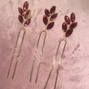 Pinky Red Hair Pins - Etsy