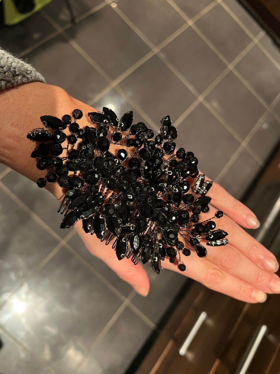 Midnight Black Glam Hair Comb - Etsy