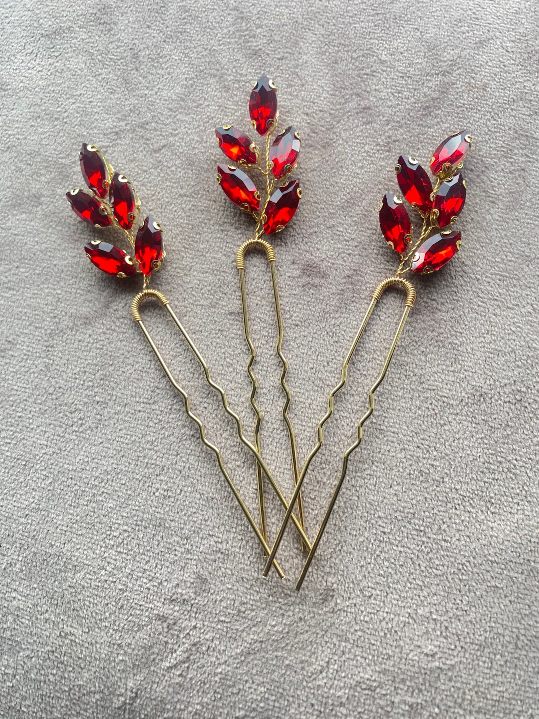 Red Hair Pins - Etsy