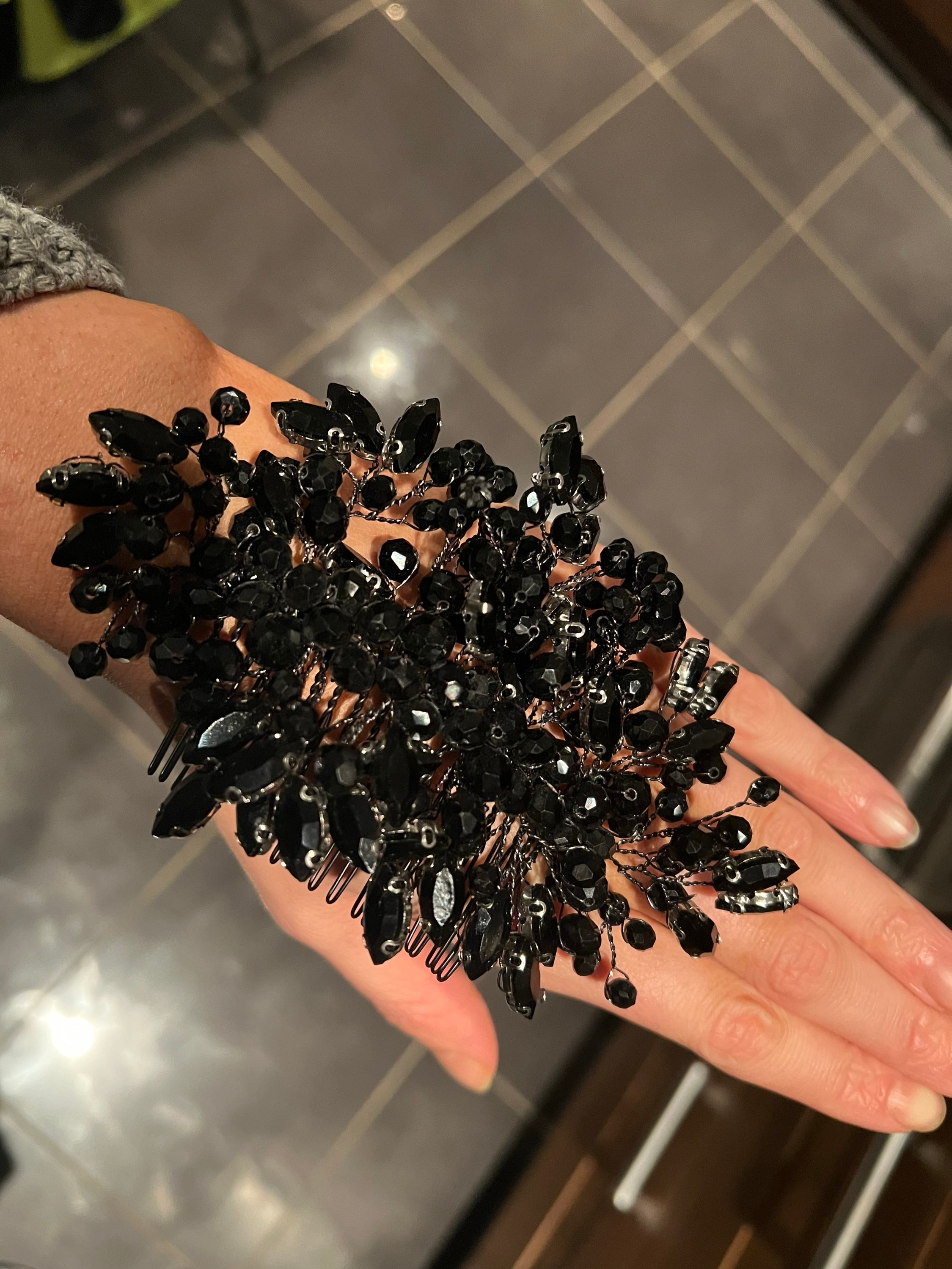 Midnight Black Glam Hair Comb - Etsy