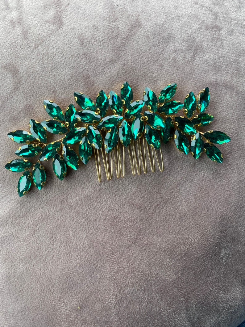 Emerald Hair Comb - Etsy