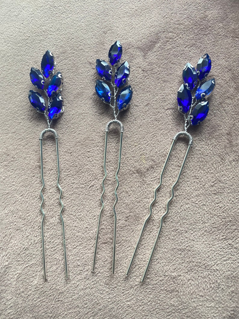 Blue Hair Pins - Etsy UK