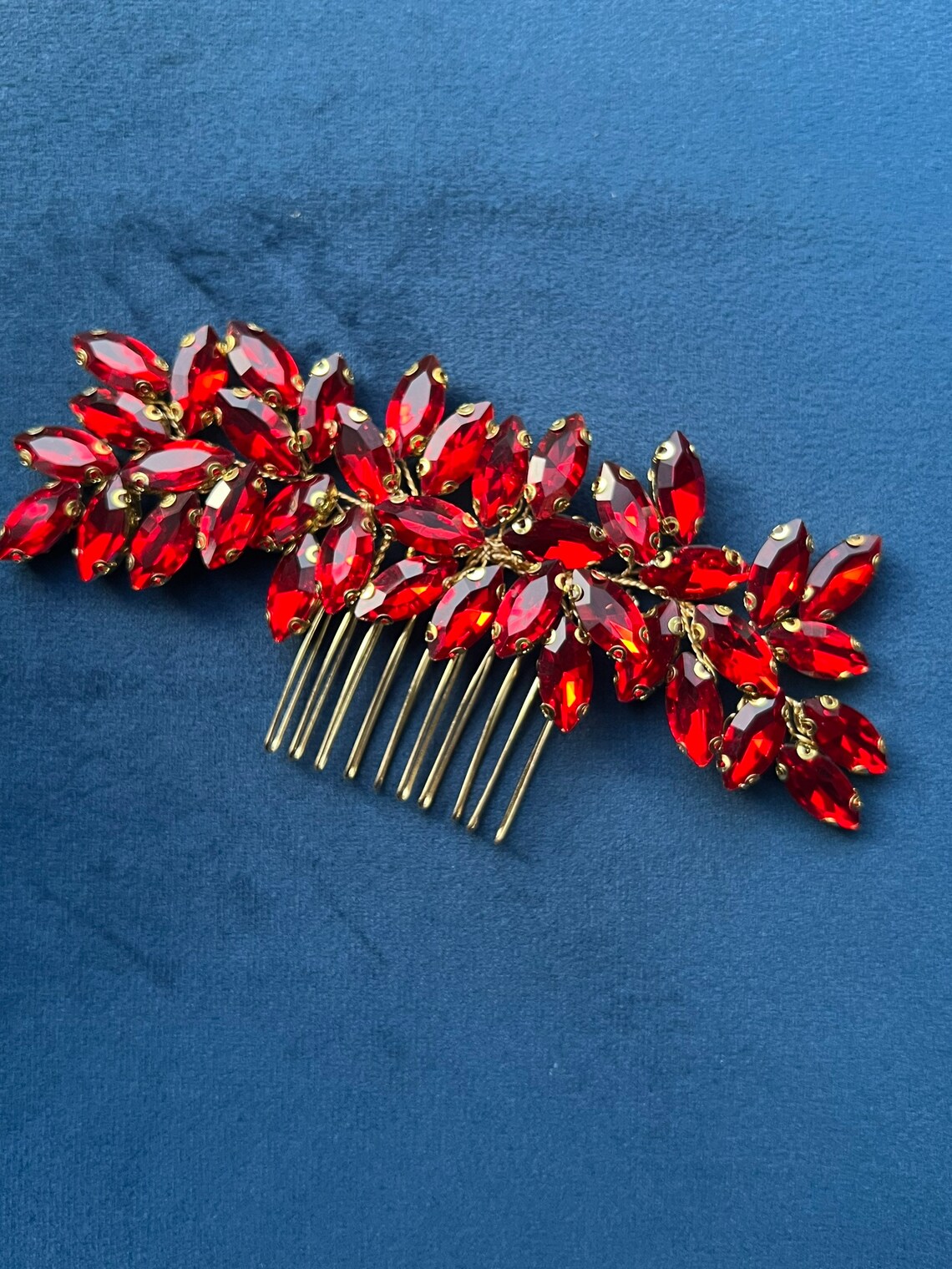 Ruby Red Hair Comb - Etsy