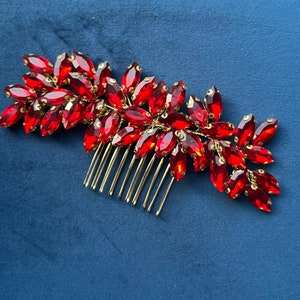 Ruby Red Hair Comb - Etsy