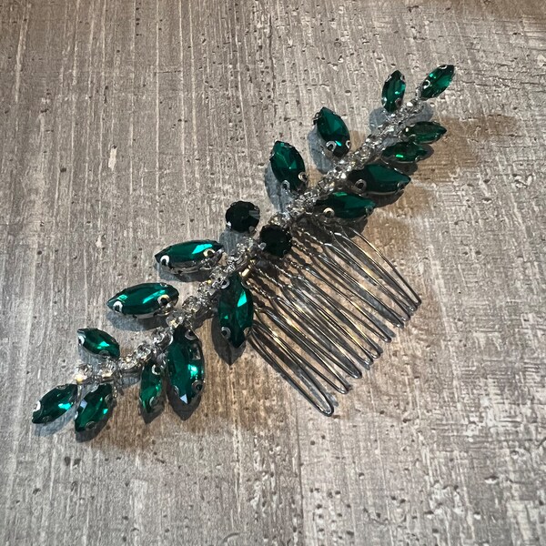 Emerald Hair Comb - Etsy