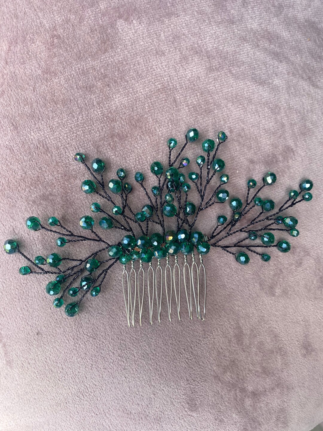 Forest Green Hair Comb - Etsy