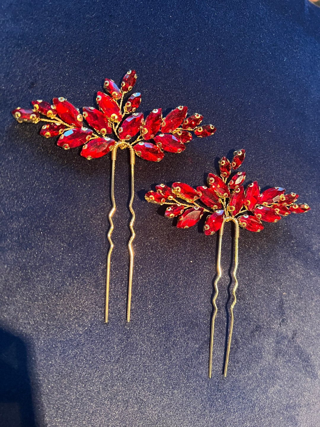 Red Hair Pins - Etsy