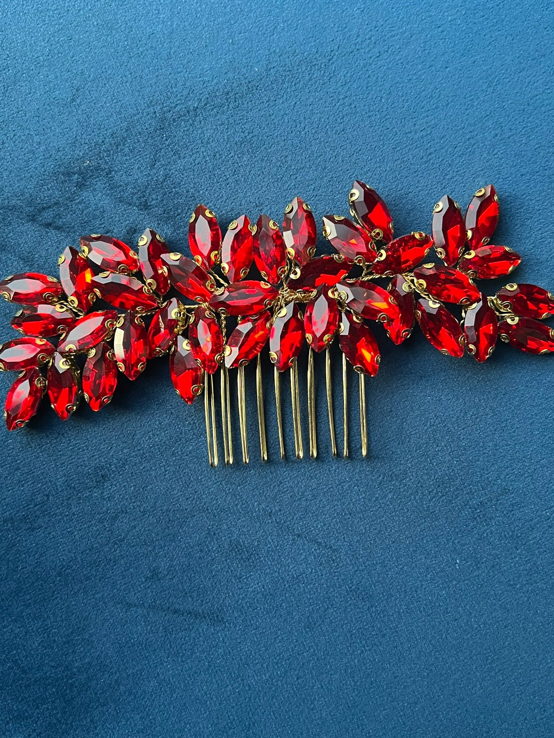 Ruby Red Hair Comb - Etsy